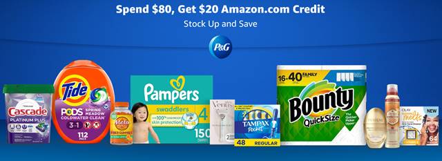 アマゾンで日用品が安い！P&G $80注文で $20 Amazon クレジットがもらえます - Petite New York